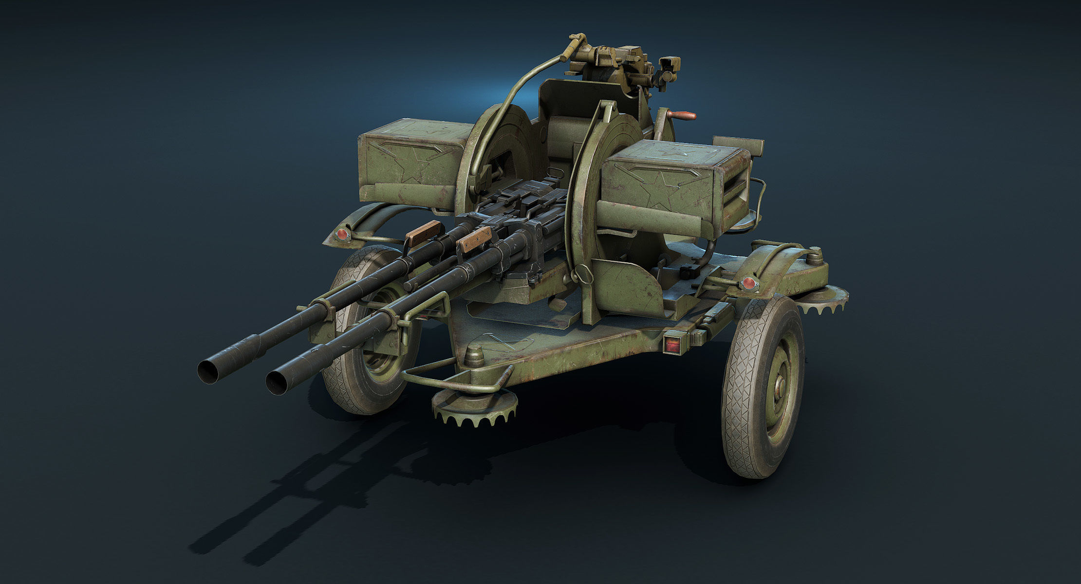 3D model ZU-23-2 Anti-Aircraft Cannon VR / AR / low-poly | CGTrader