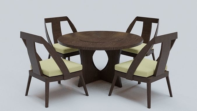3D model Dining table - circle table VR / AR / low-poly | CGTrader