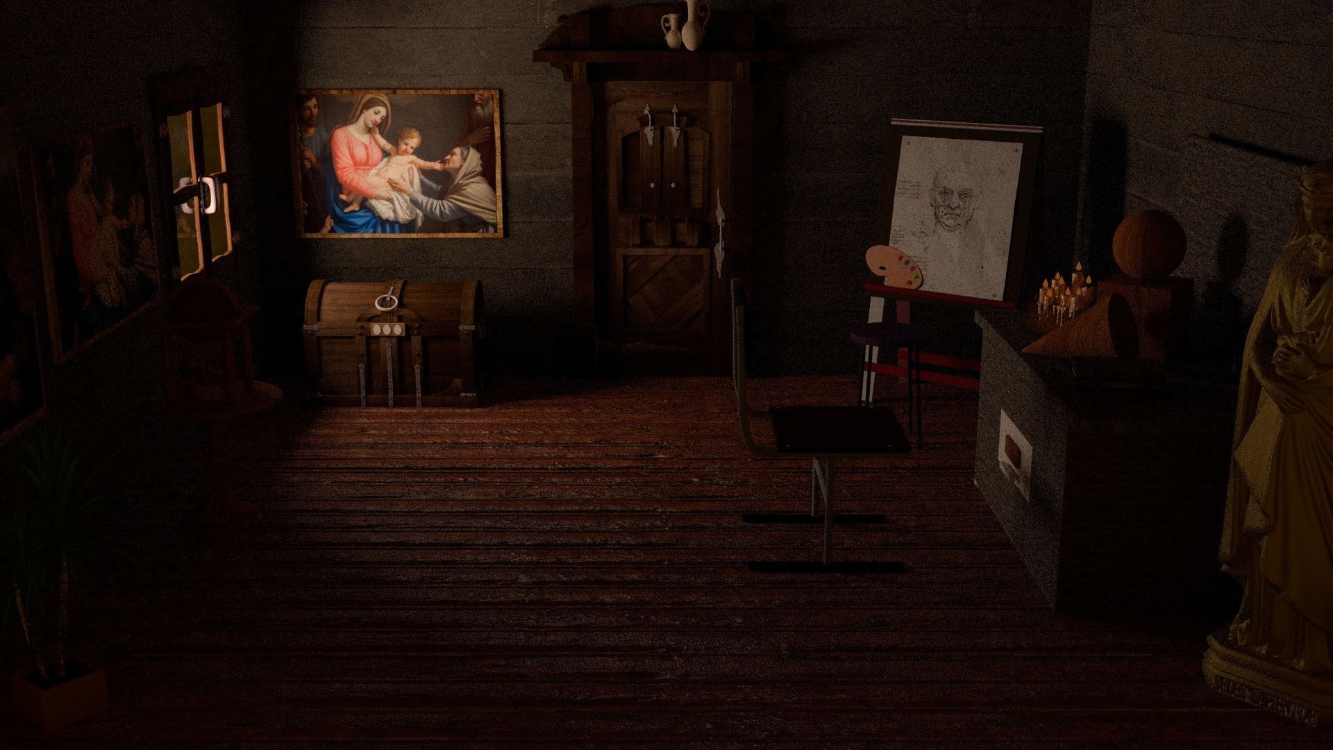 Painting room Artist room 3D model | CGTrader