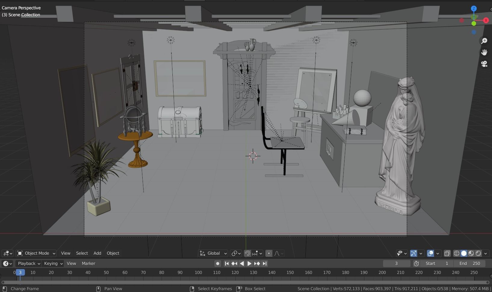 Painting room Artist room 3D model | CGTrader