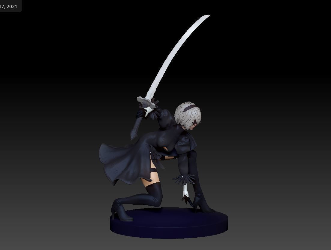 YoRHa 2B 3D Printing Figurine 3D model 3D printable | CGTrader