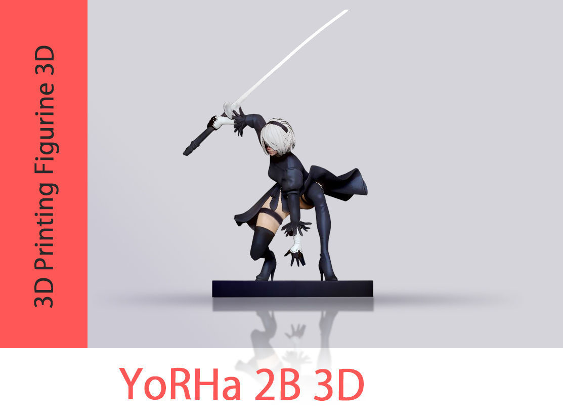 YoRHa 2B 3D Printing Figurine 3D model 3D printable | CGTrader