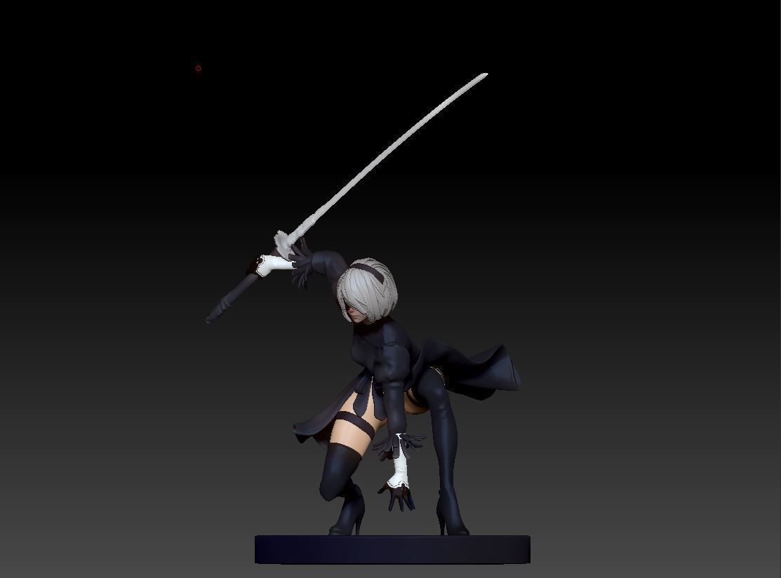 YoRHa 2B 3D Printing Figurine 3D model 3D printable | CGTrader