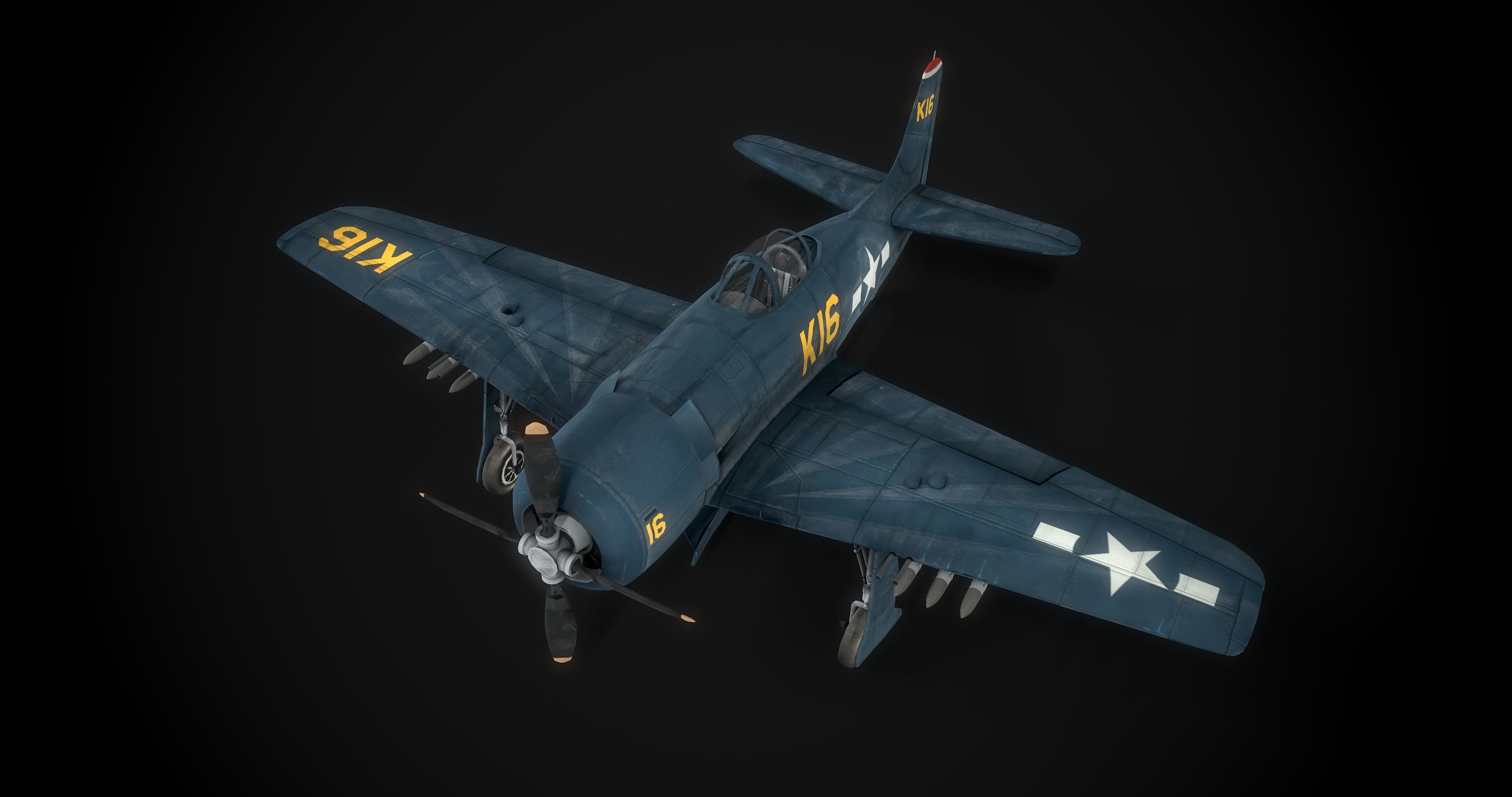 WW2 Grumman F8F Bearcat 3D model | CGTrader