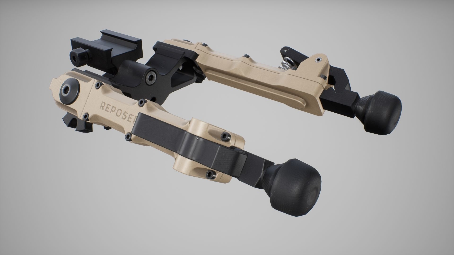 3D model Bipod - FPS Gun Attachment for Unreal Engine VR / AR / low ...