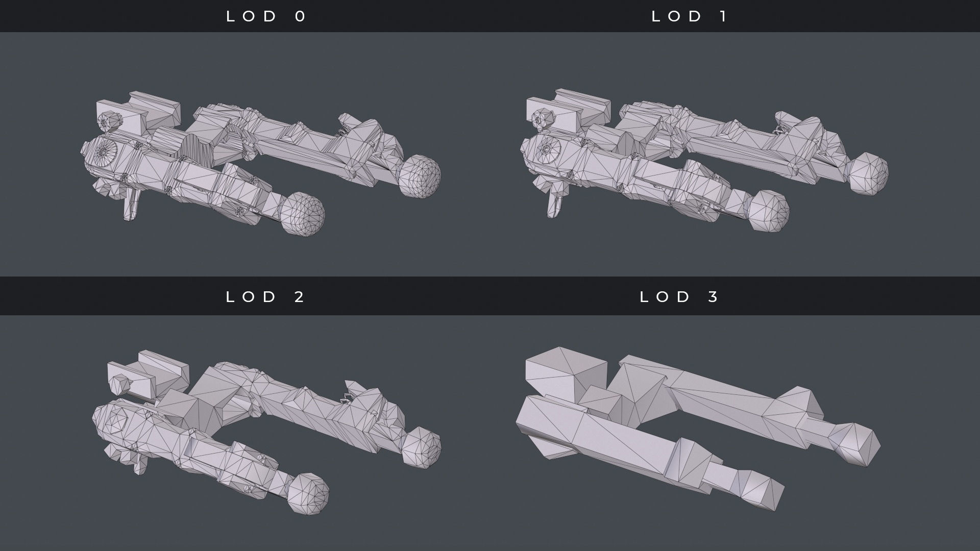 3D model Bipod - FPS Gun Attachment for Unreal Engine VR / AR / low ...
