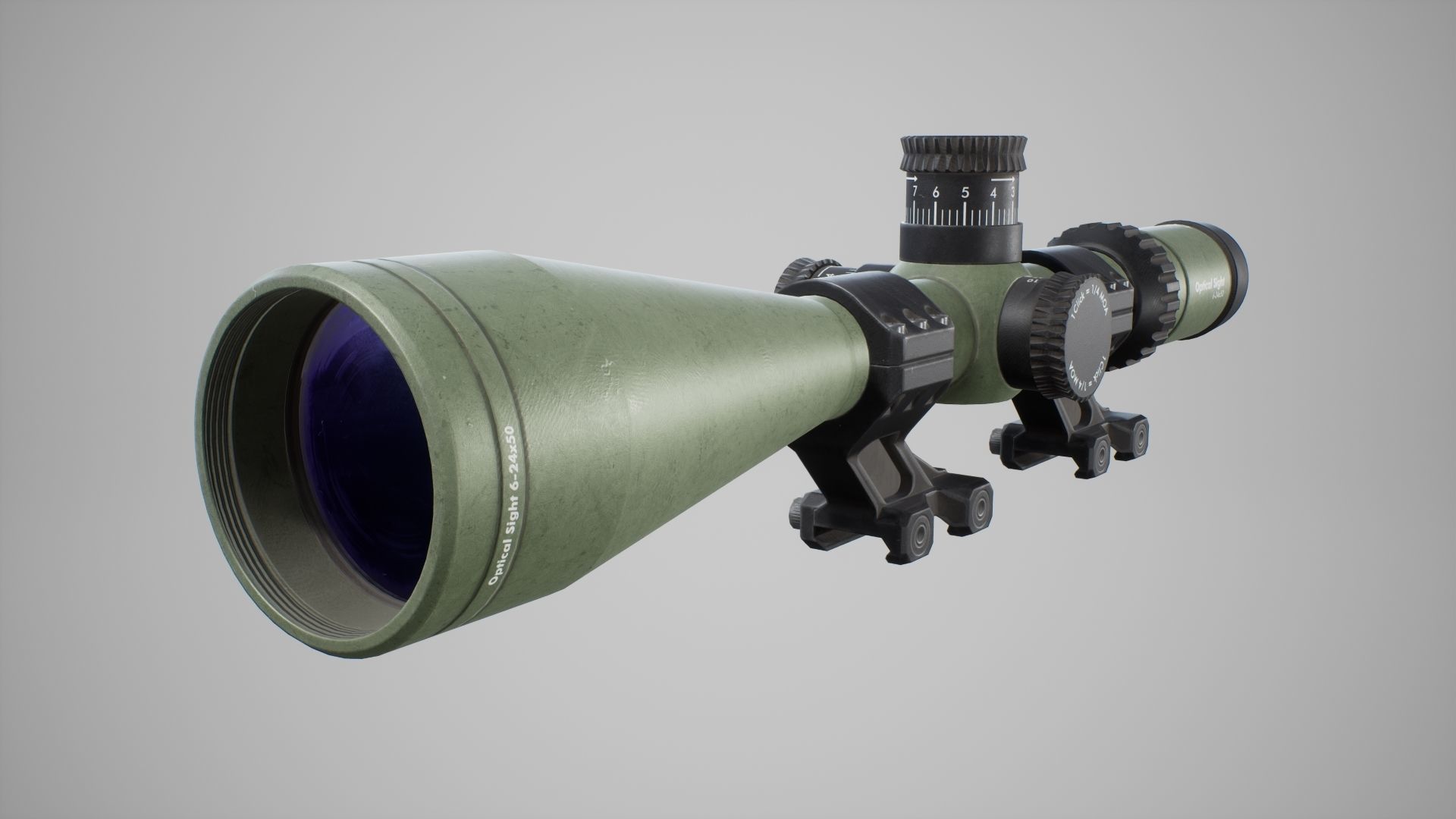 3D model Optical Sight L - FPS Gun Attachment for Unreal Engine VR / AR ...