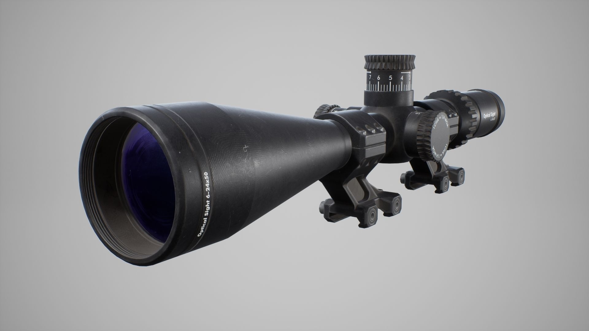 3D model Optical Sight L - FPS Gun Attachment for Unreal Engine VR / AR ...