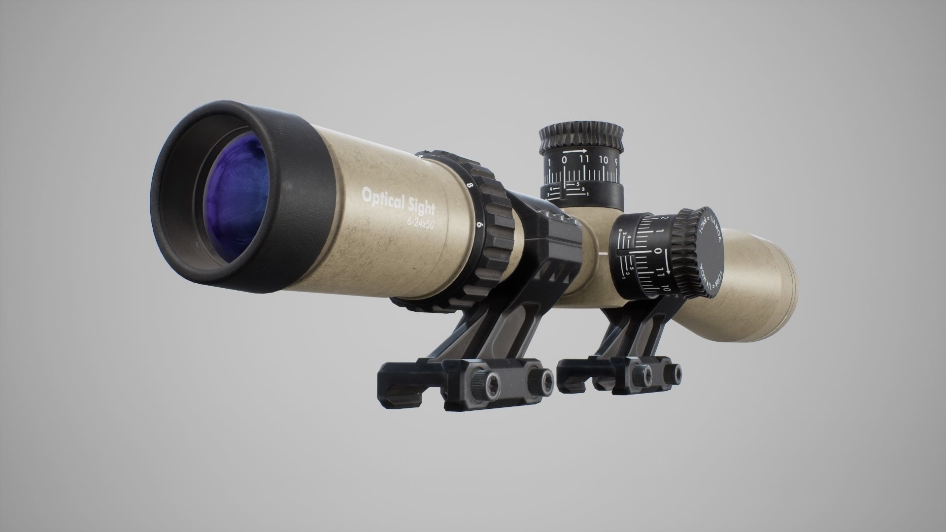 3D model Optical Sight L - FPS Gun Attachment for Unreal Engine VR / AR ...