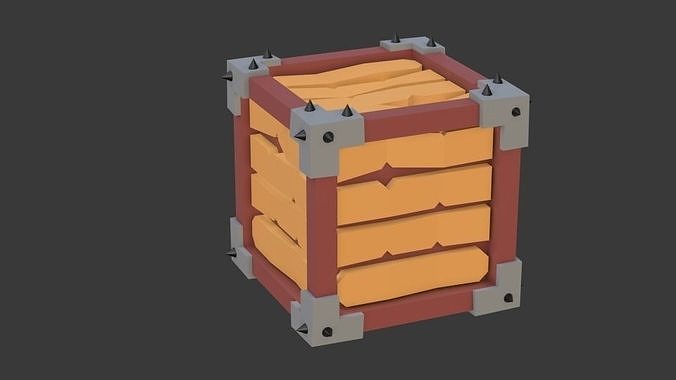 Box LowPoly 3dmodel free for games free VR / AR / low-poly Texture ...