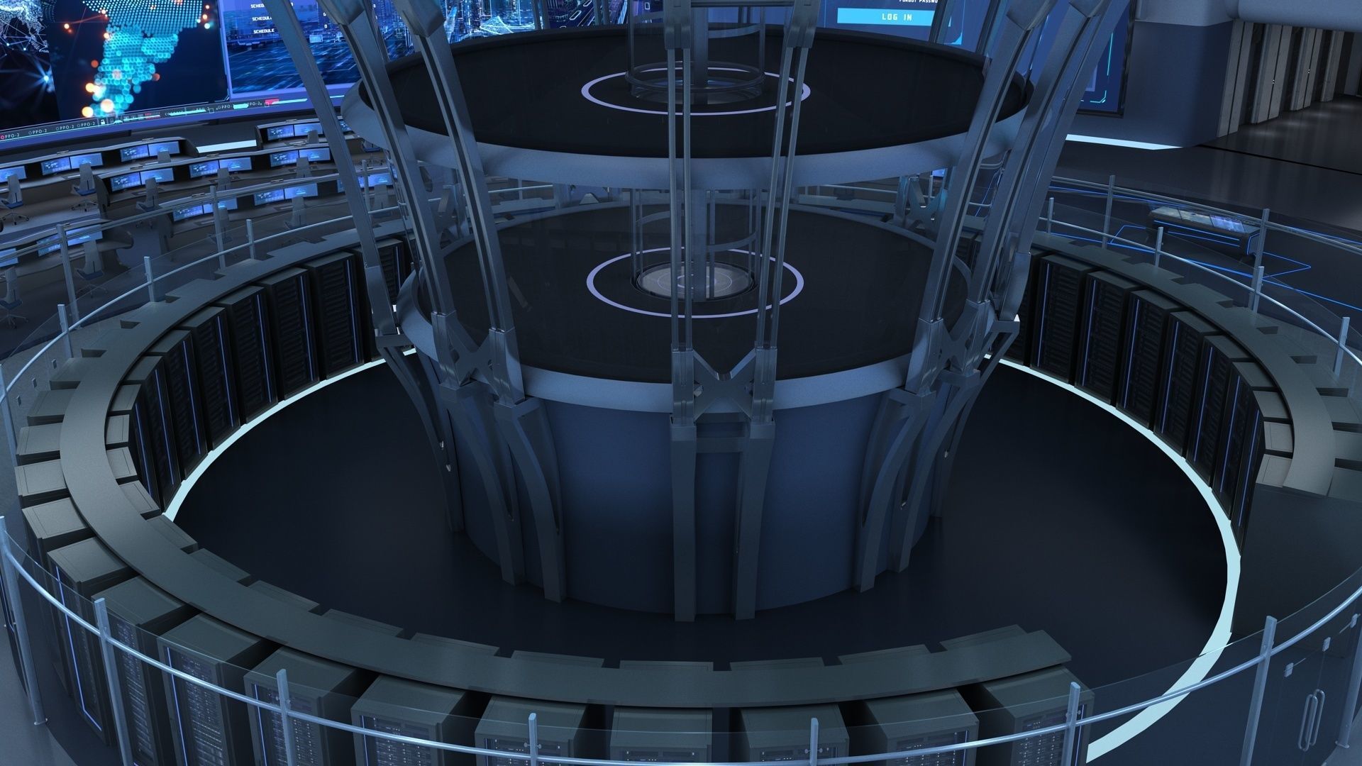 Control Room Monitoring room command center 3D model | CGTrader