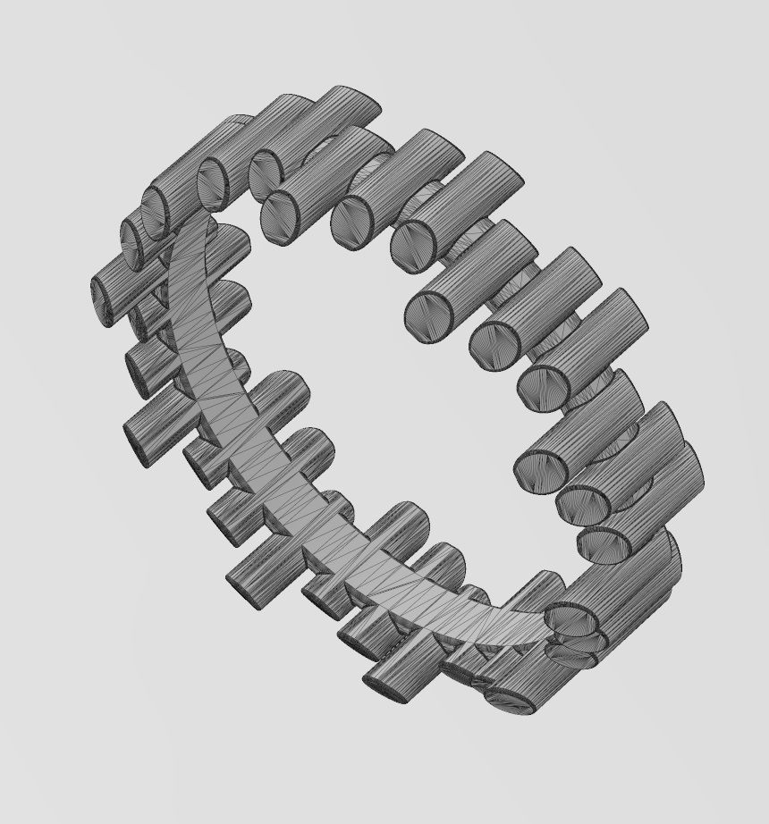 Modern gold wire pattern fashion band US size 6 7 8 3D model 3D ...