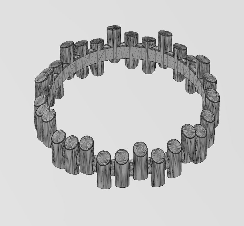 Modern gold wire pattern fashion band US size 6 7 8 3D model 3D ...