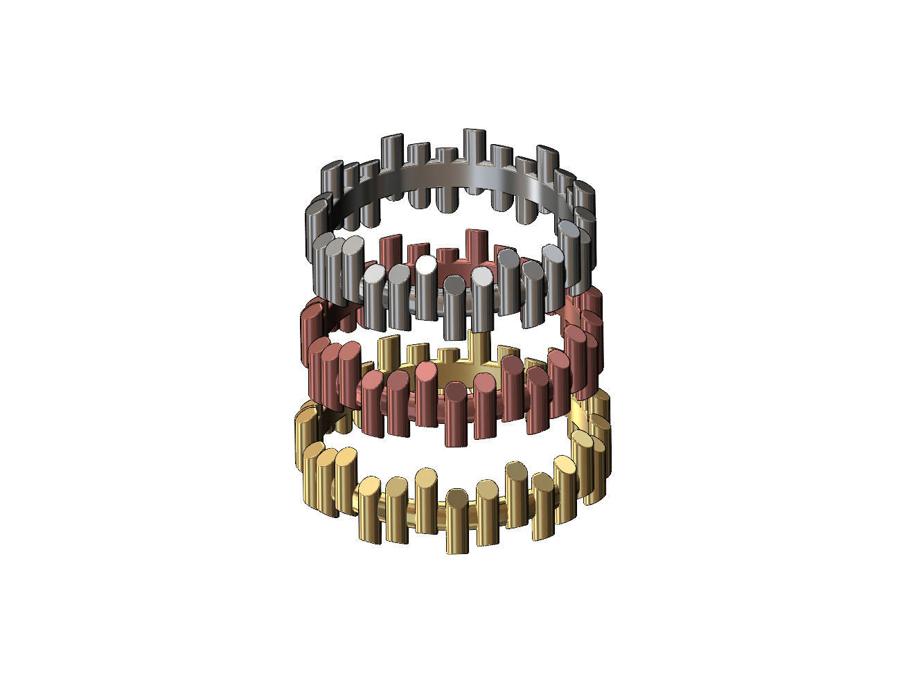 Modern gold wire pattern fashion band US size 6 7 8 3D model 3D ...