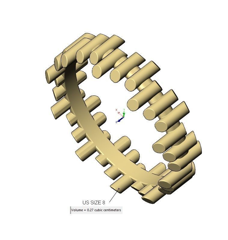 Modern gold wire pattern fashion band US size 6 7 8 3D model 3D ...