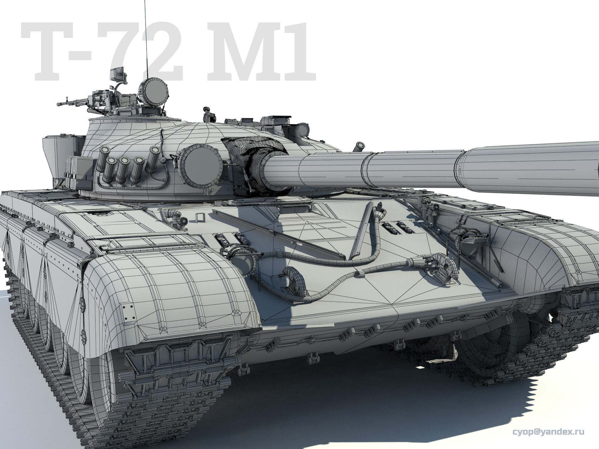 T-72M1 Russian main battle tank 2 tanks in 1 3D model | CGTrader