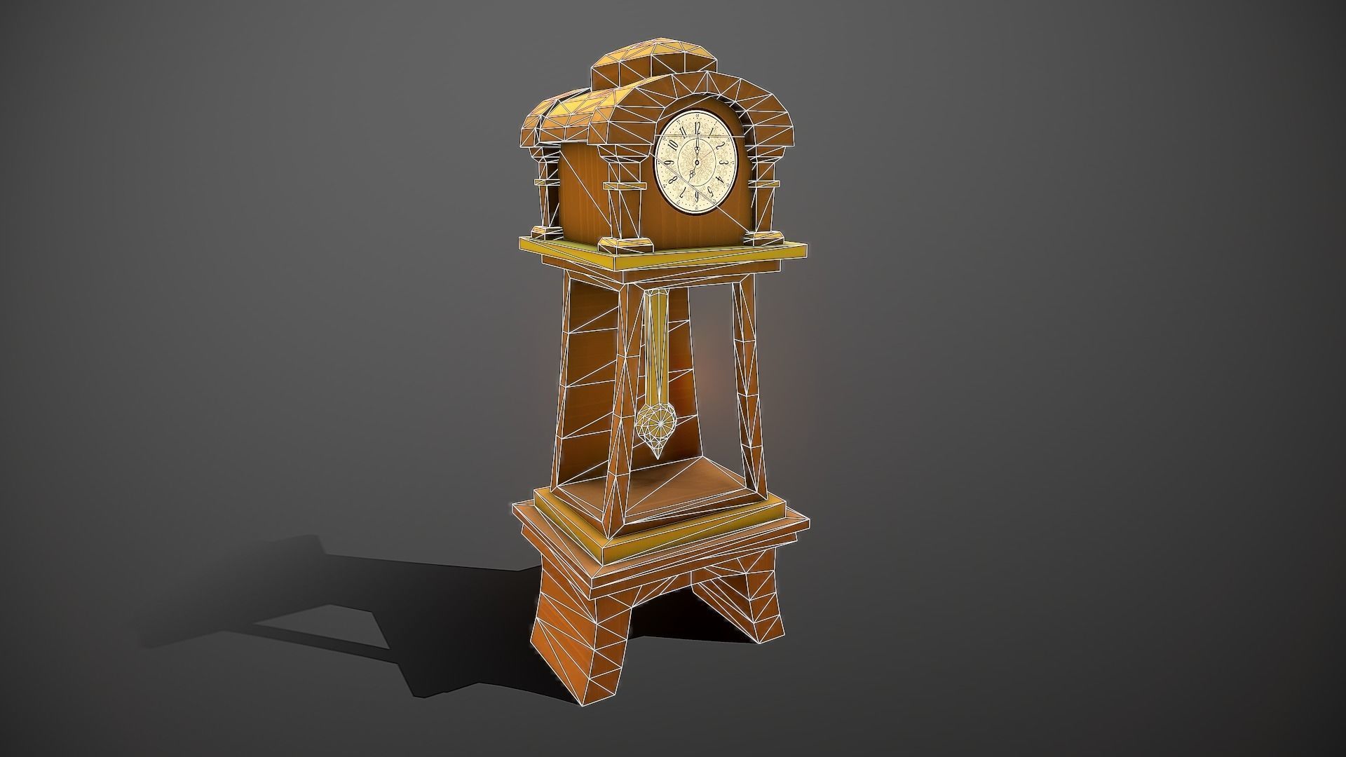 3D model Pendulum Clock - Stylized Cartoon VR / AR / low-poly | CGTrader