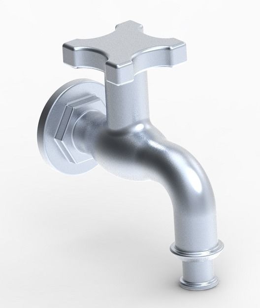 Modern Washing Machine Tap 3D model 3D printable | CGTrader