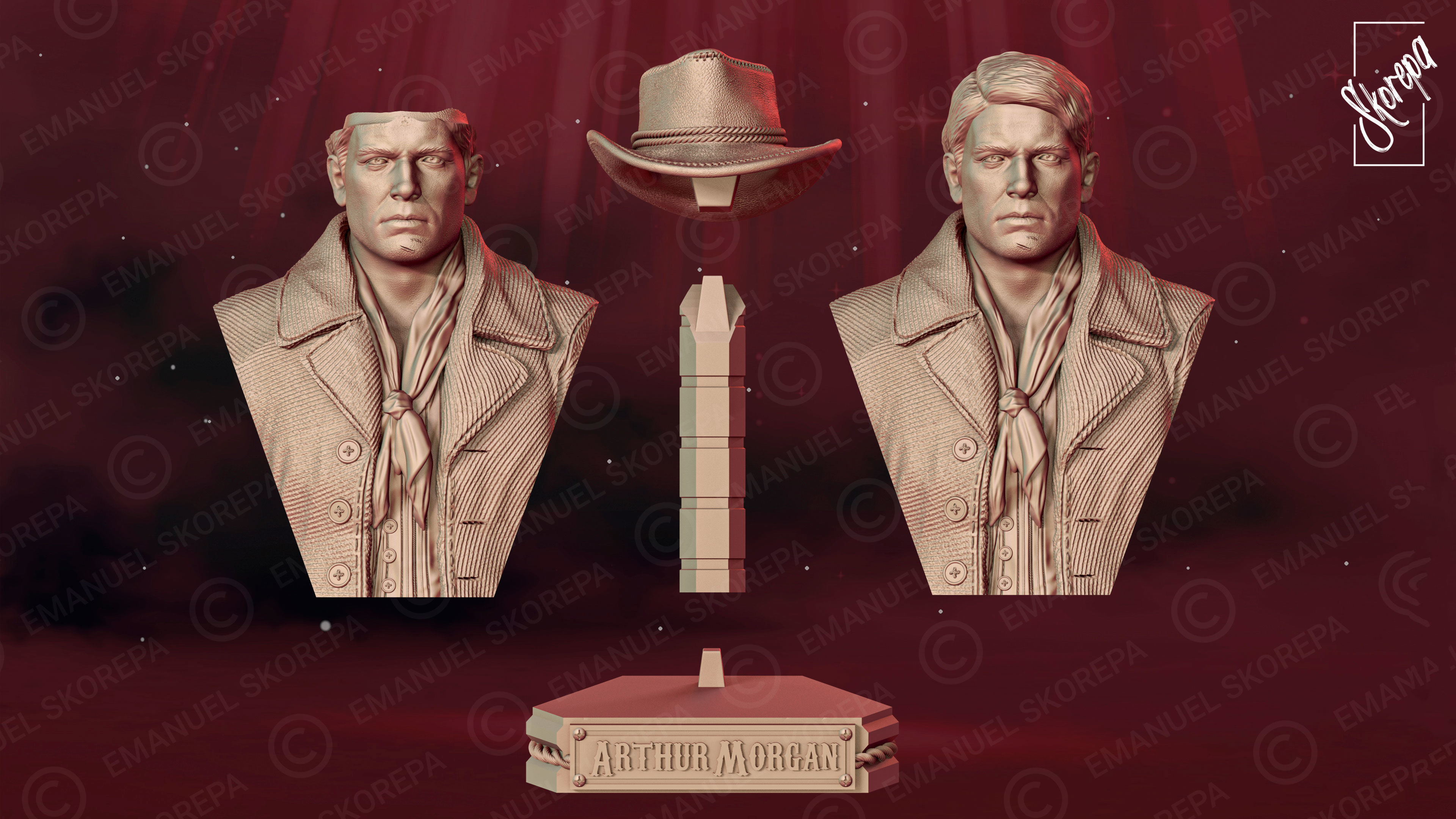 Arthur Morgan Bust 3D model 3D printable | CGTrader