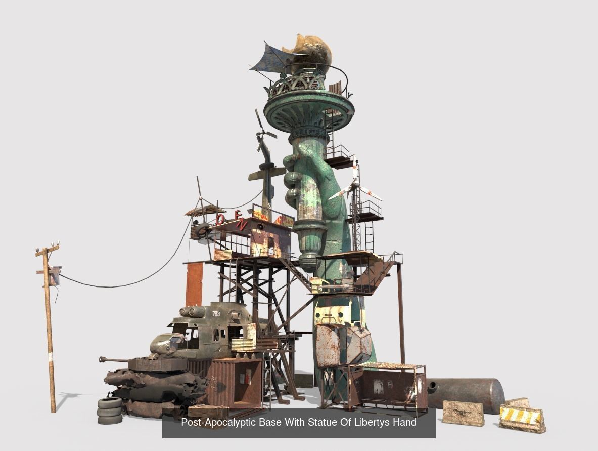 Set Of Post-Apocalyptic Objects 3D Model Collection | CGTrader
