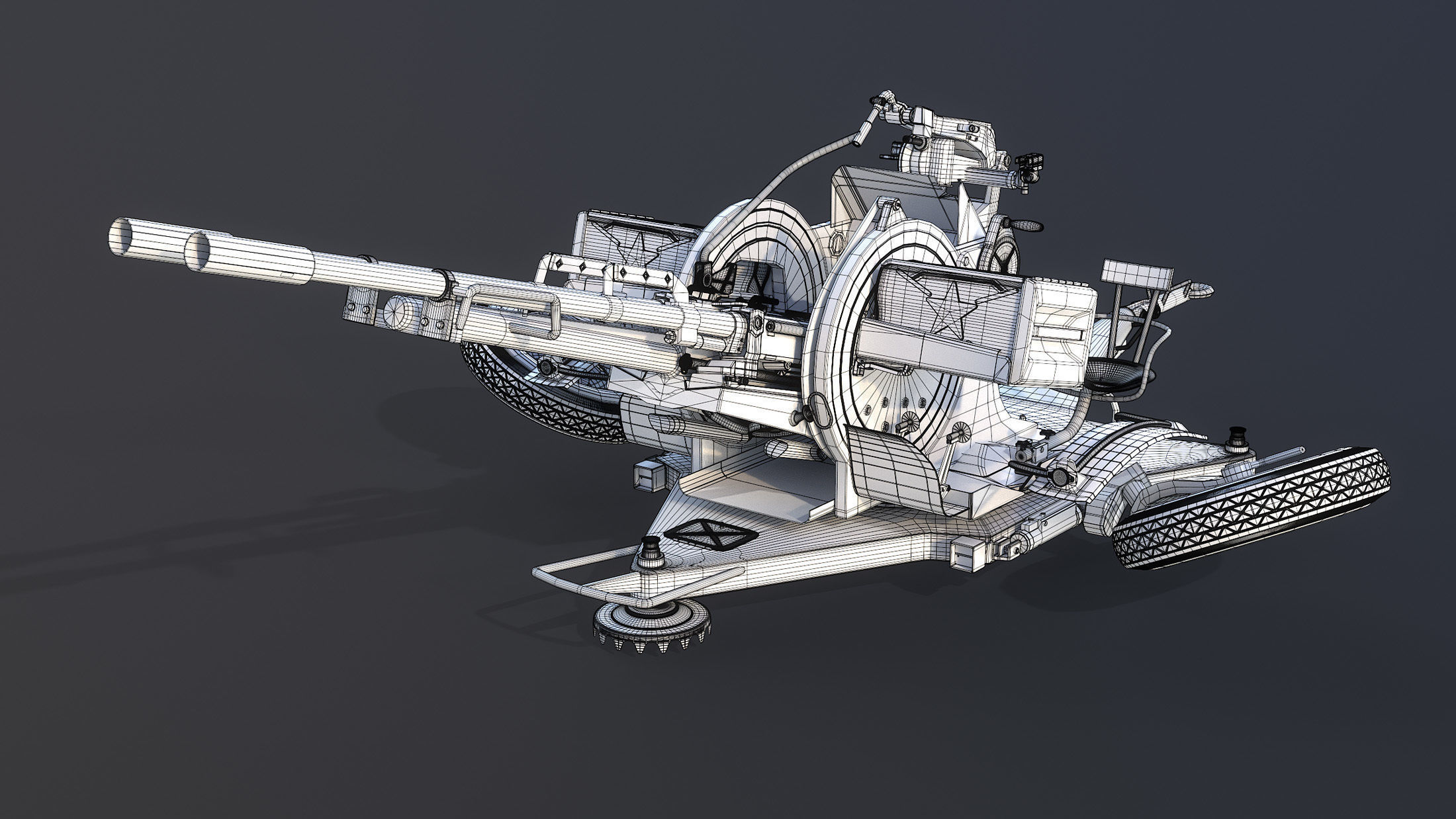 ZU-23-2 High-Poly machine gun 3D model | CGTrader
