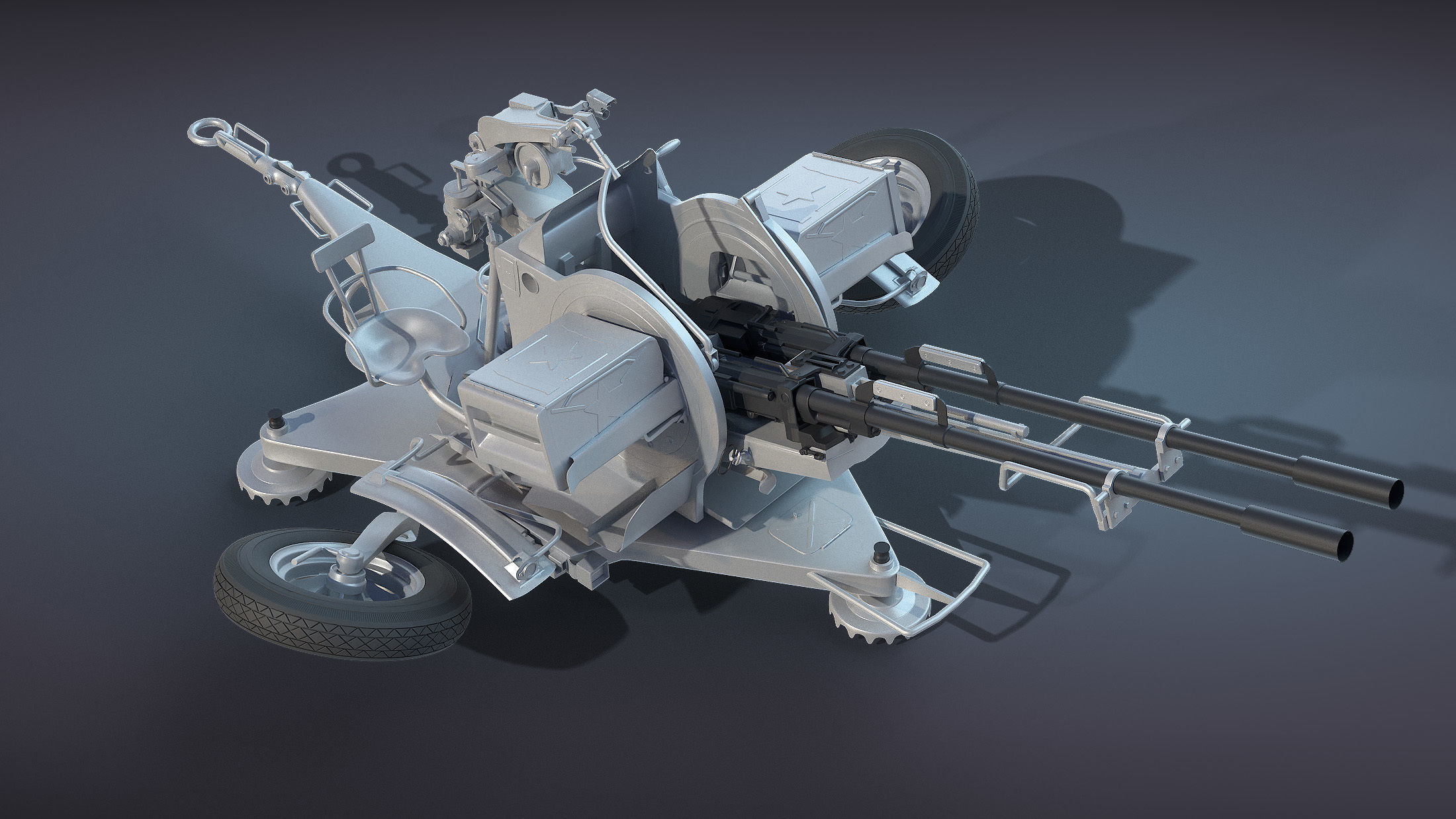 ZU-23-2 High-Poly machine gun 3D model | CGTrader