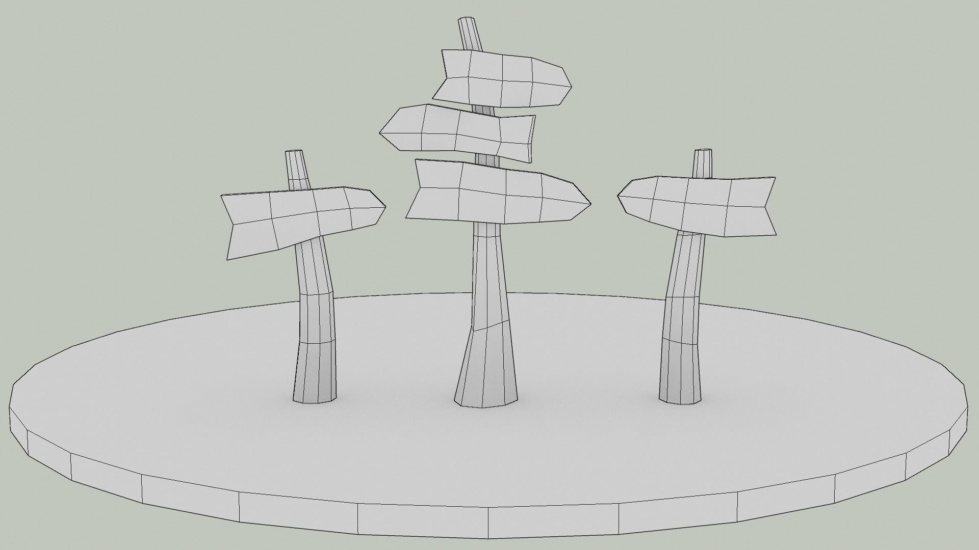 Low Poly Signpost directional sign free 3D model | CGTrader