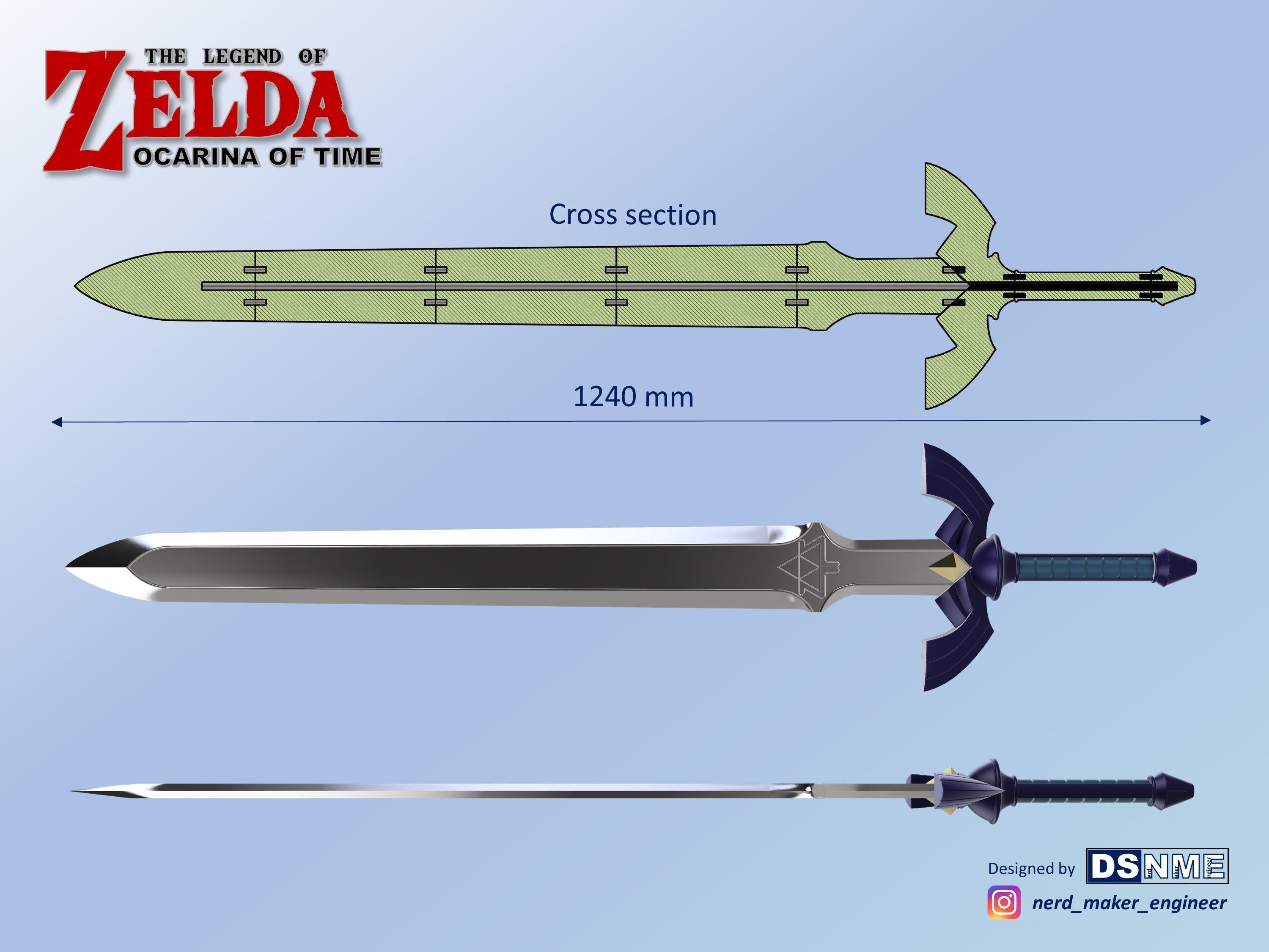 MASTER SWORD from Zelda Ocarina of Time - Life Size - 3D model 3D ...