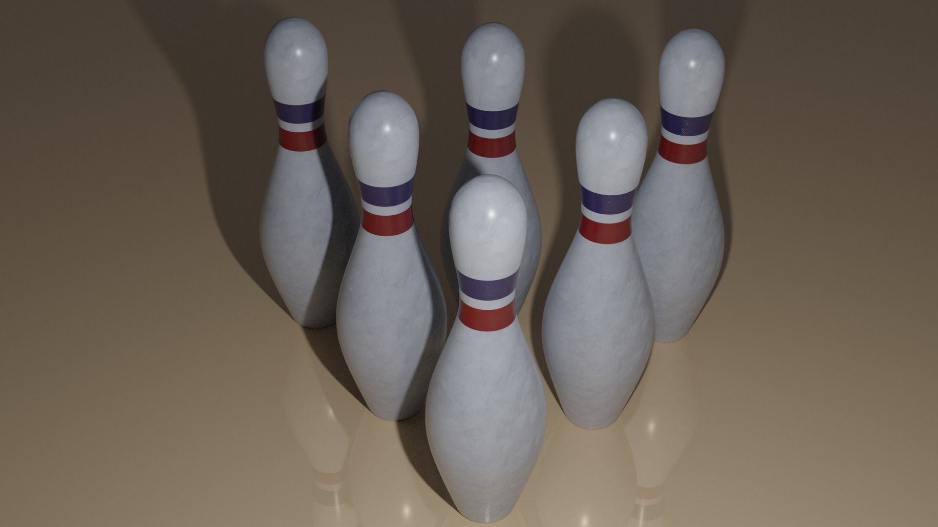 3D model Bowling pin with red and blue lanes VR / AR / low-poly | CGTrader