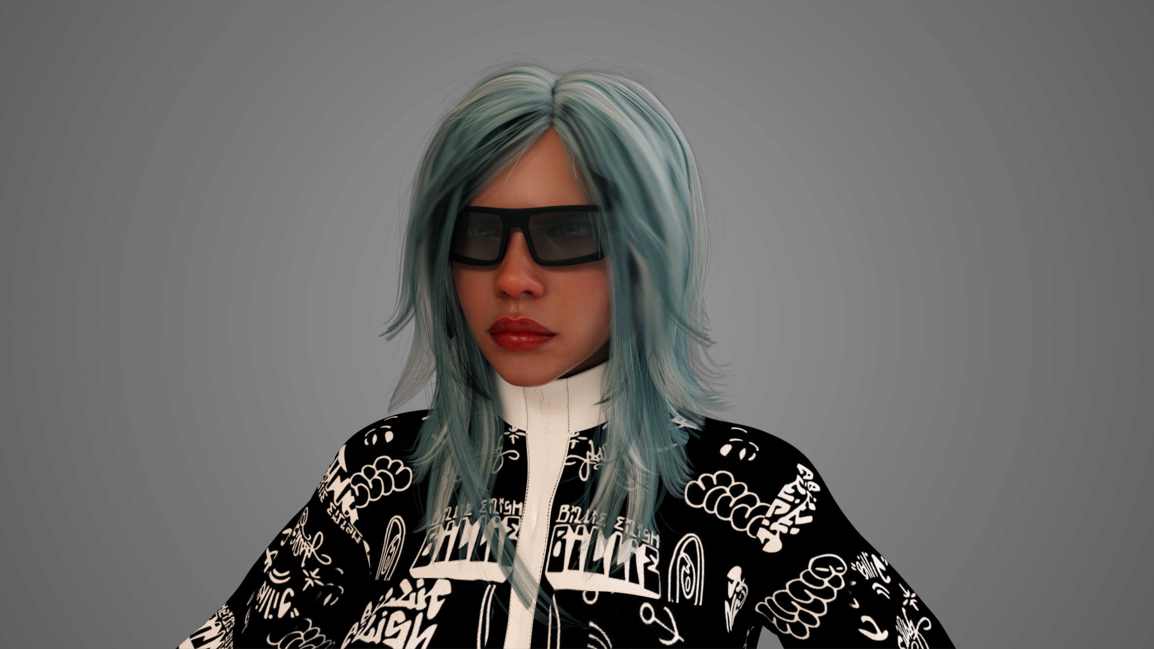 Billie Eilish 3D model rigged | CGTrader