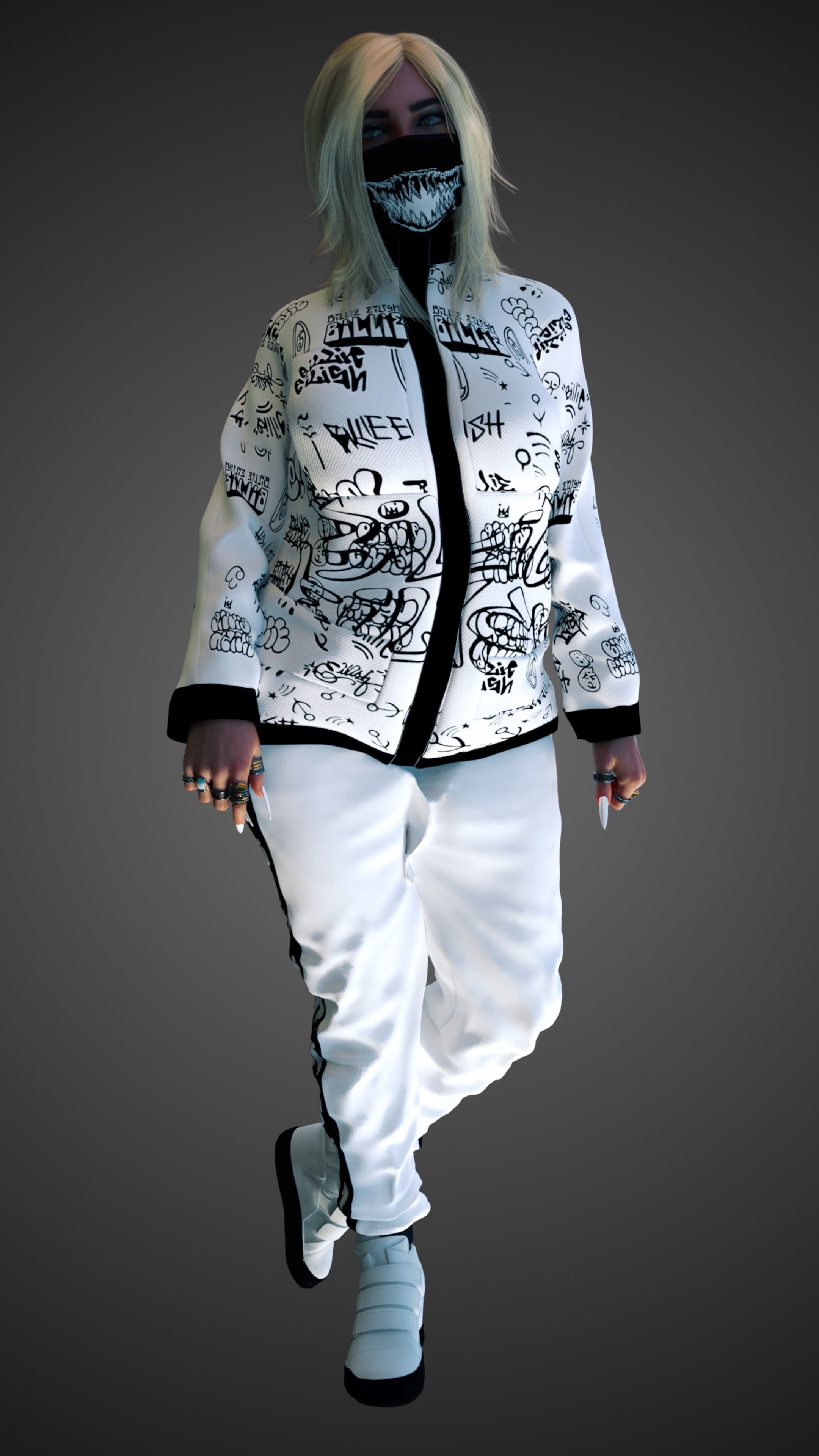 Billie Eilish 3D model rigged | CGTrader