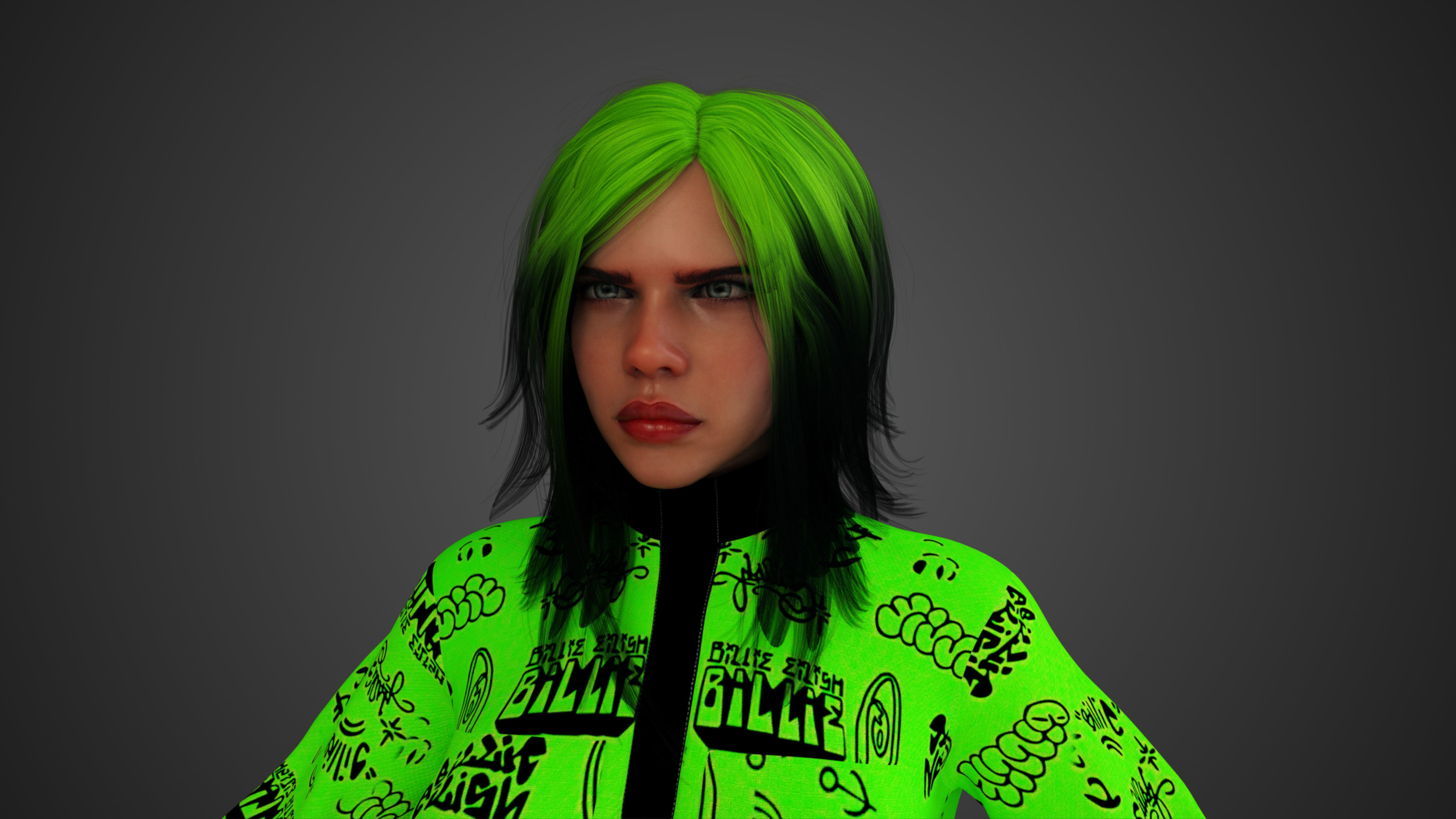 Billie Eilish 3D model rigged | CGTrader