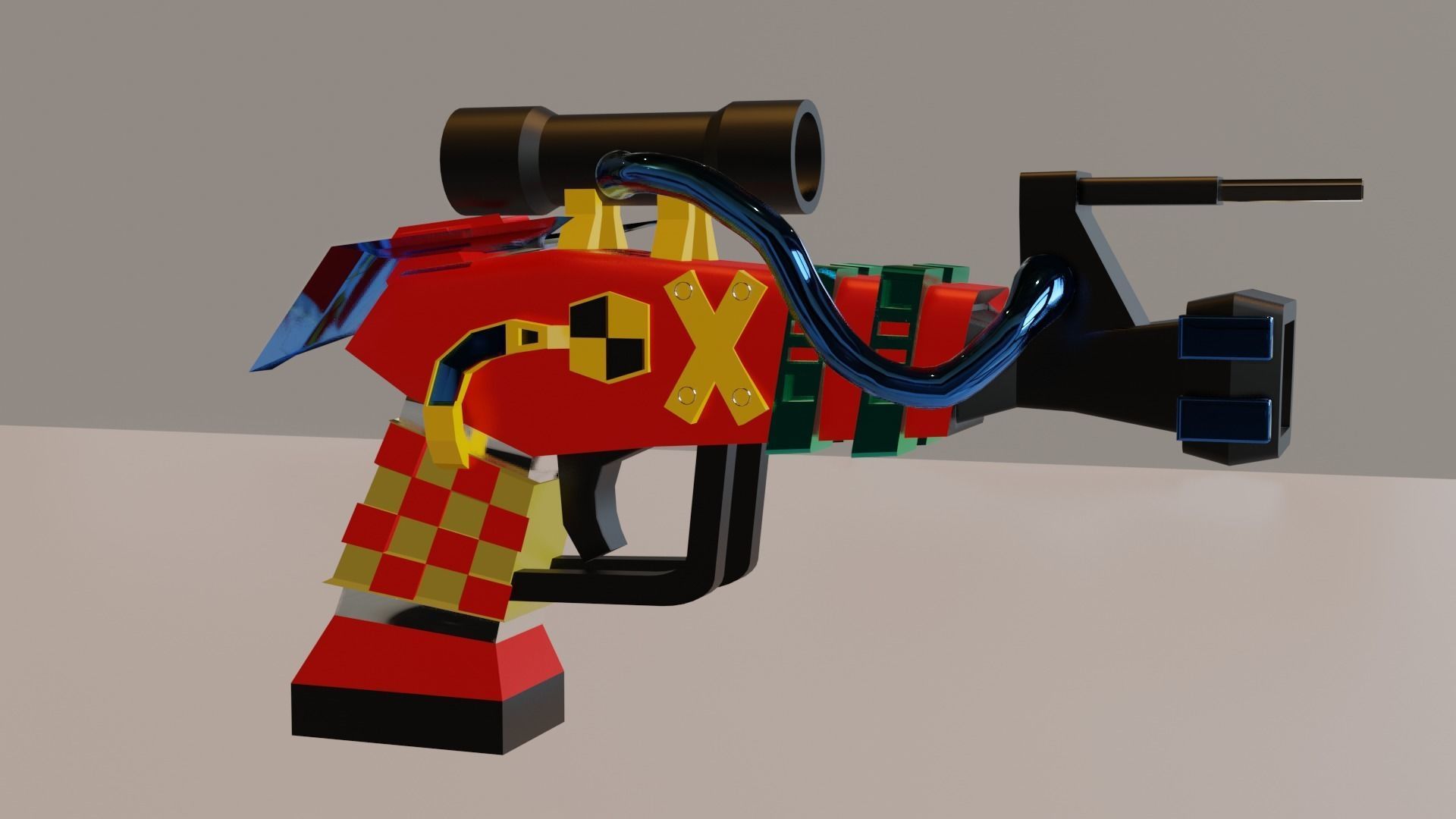 3D fire gun game assets unity and unreal games free VR / AR / low-poly ...