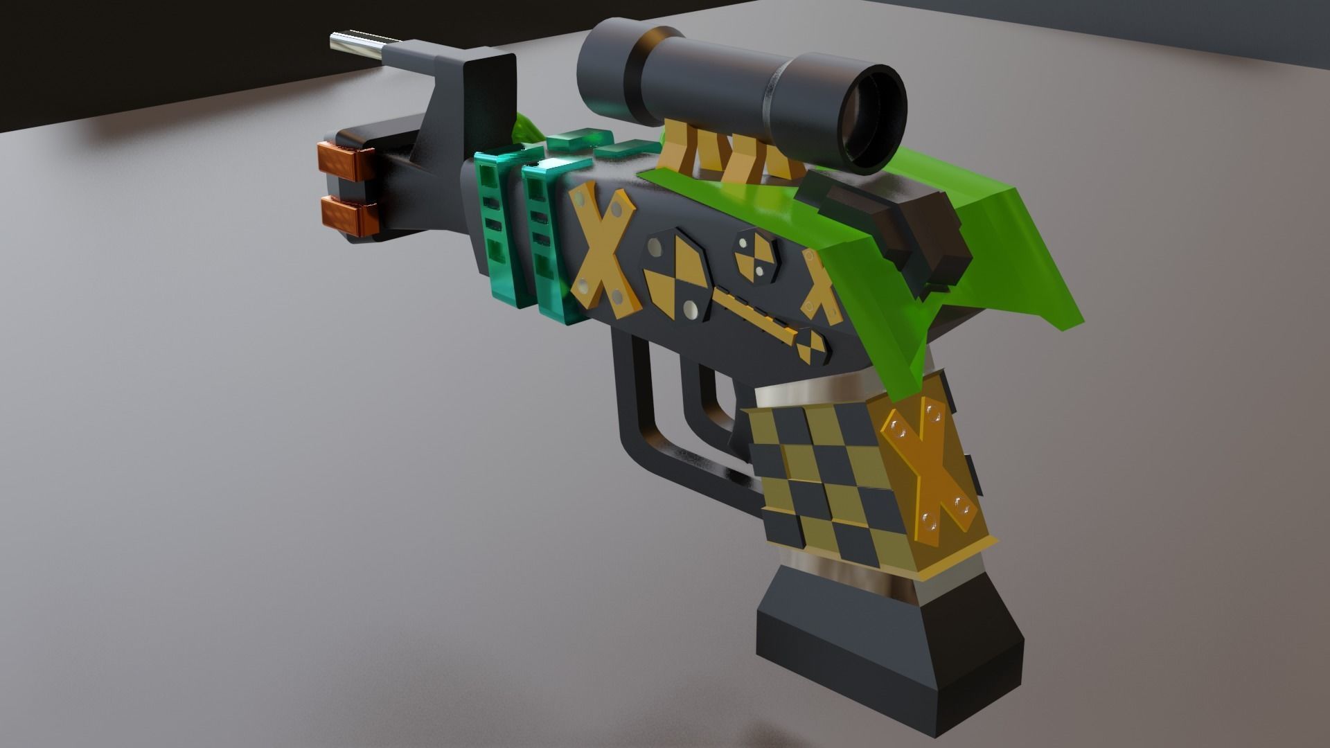 3D fire gun game assets unity and unreal games free VR / AR / low-poly ...