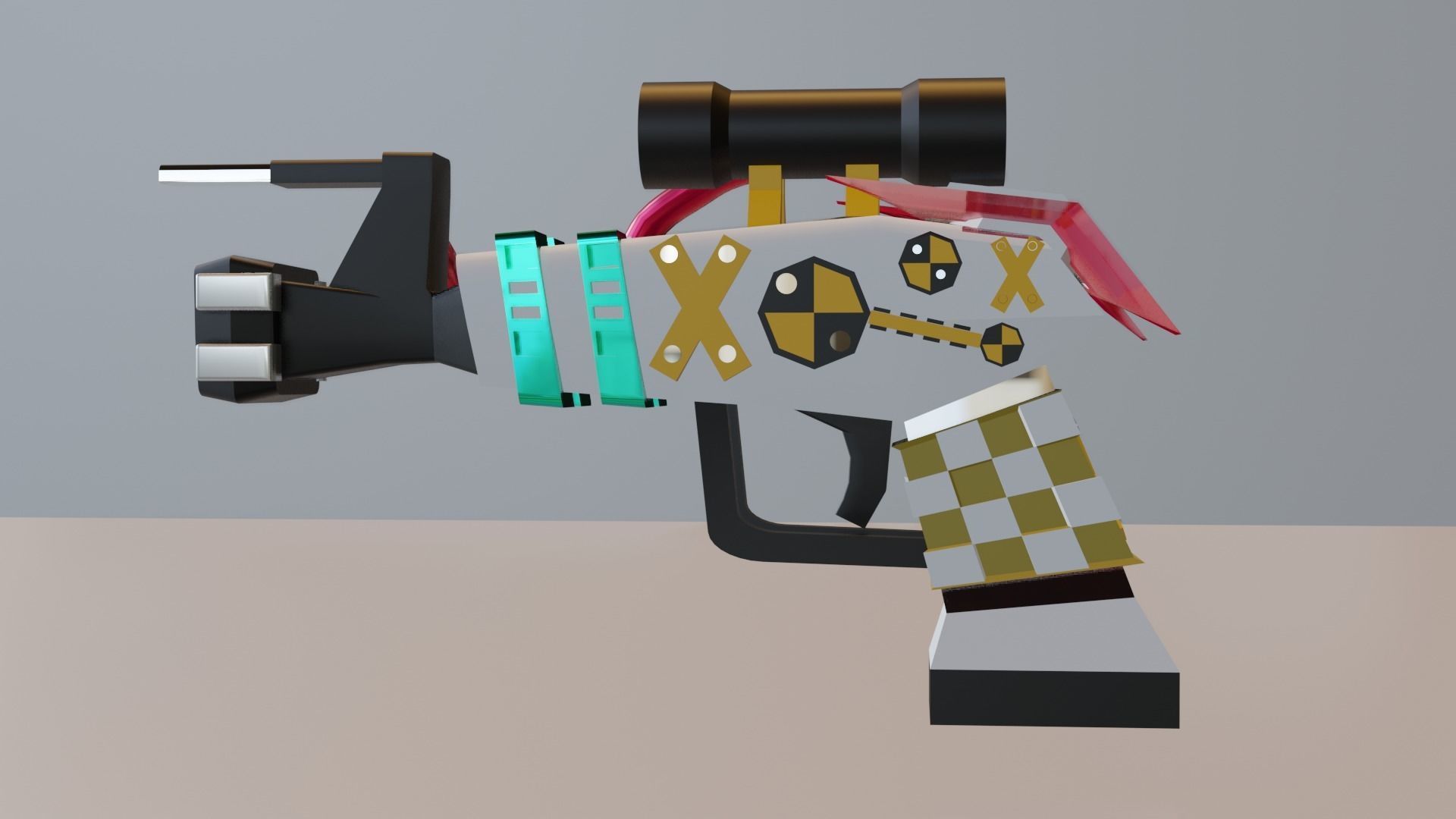 3D fire gun game assets unity and unreal games free VR / AR / low-poly ...