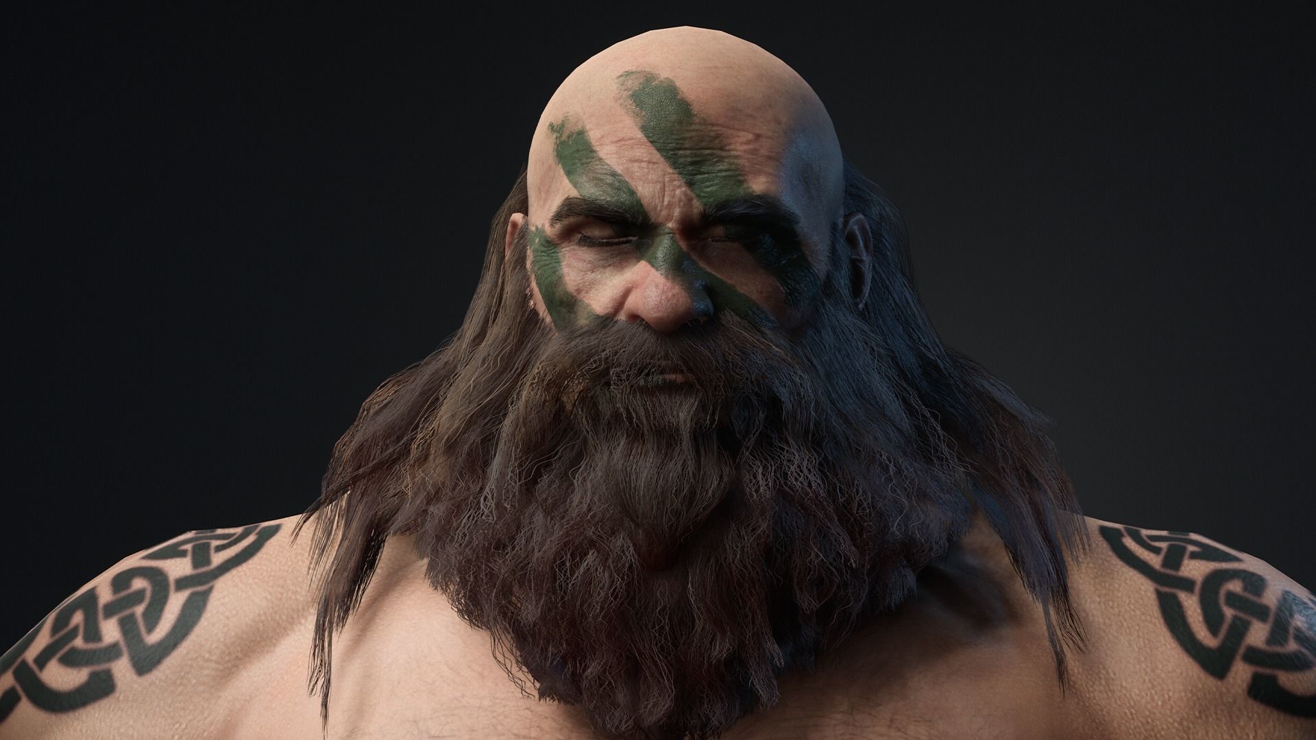 3D model Dwarf Game Ready Low-poly 3D model bearded man with beard VR ...