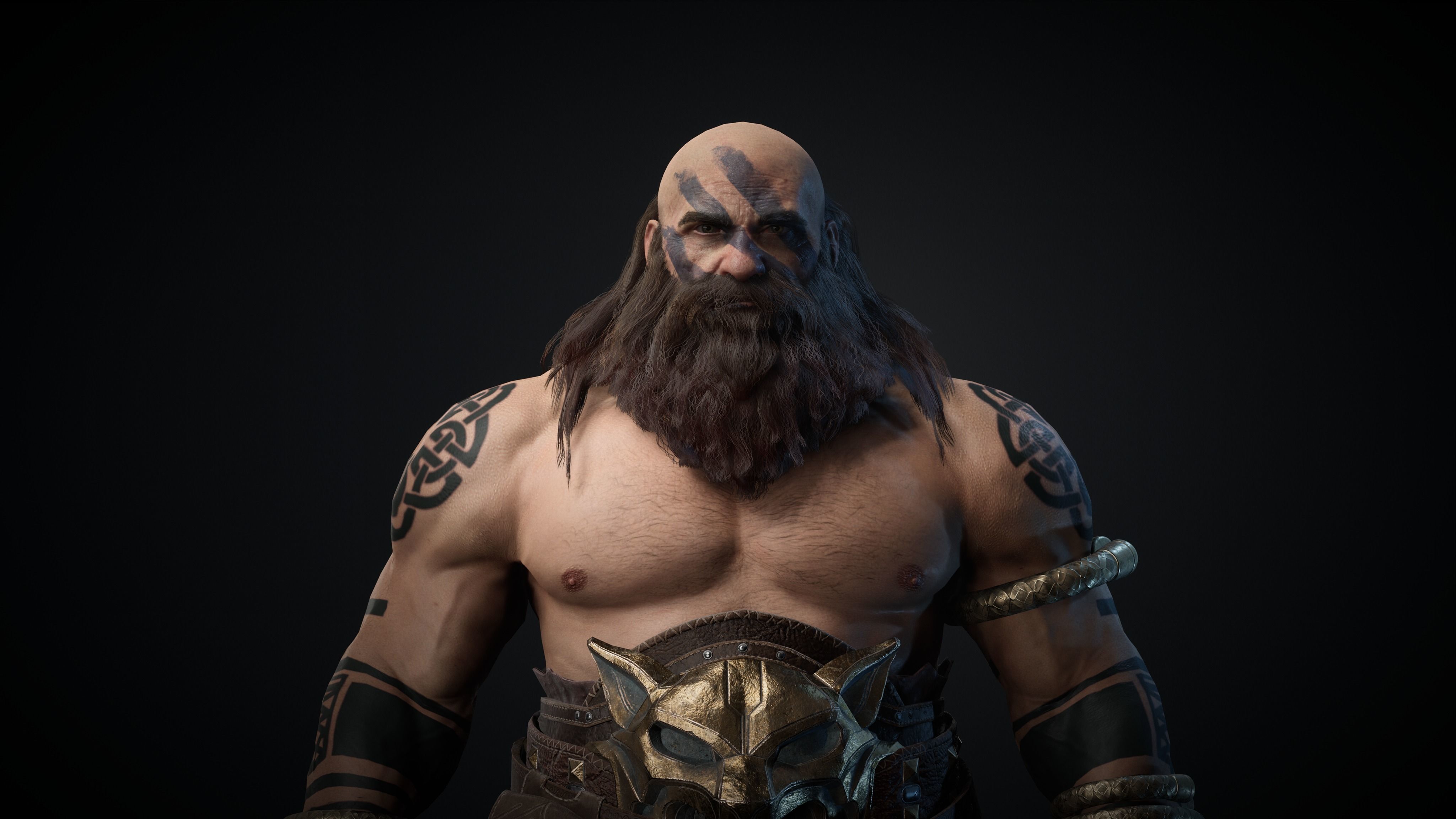 3D model Dwarf Game Ready Low-poly 3D model bearded man with beard VR ...