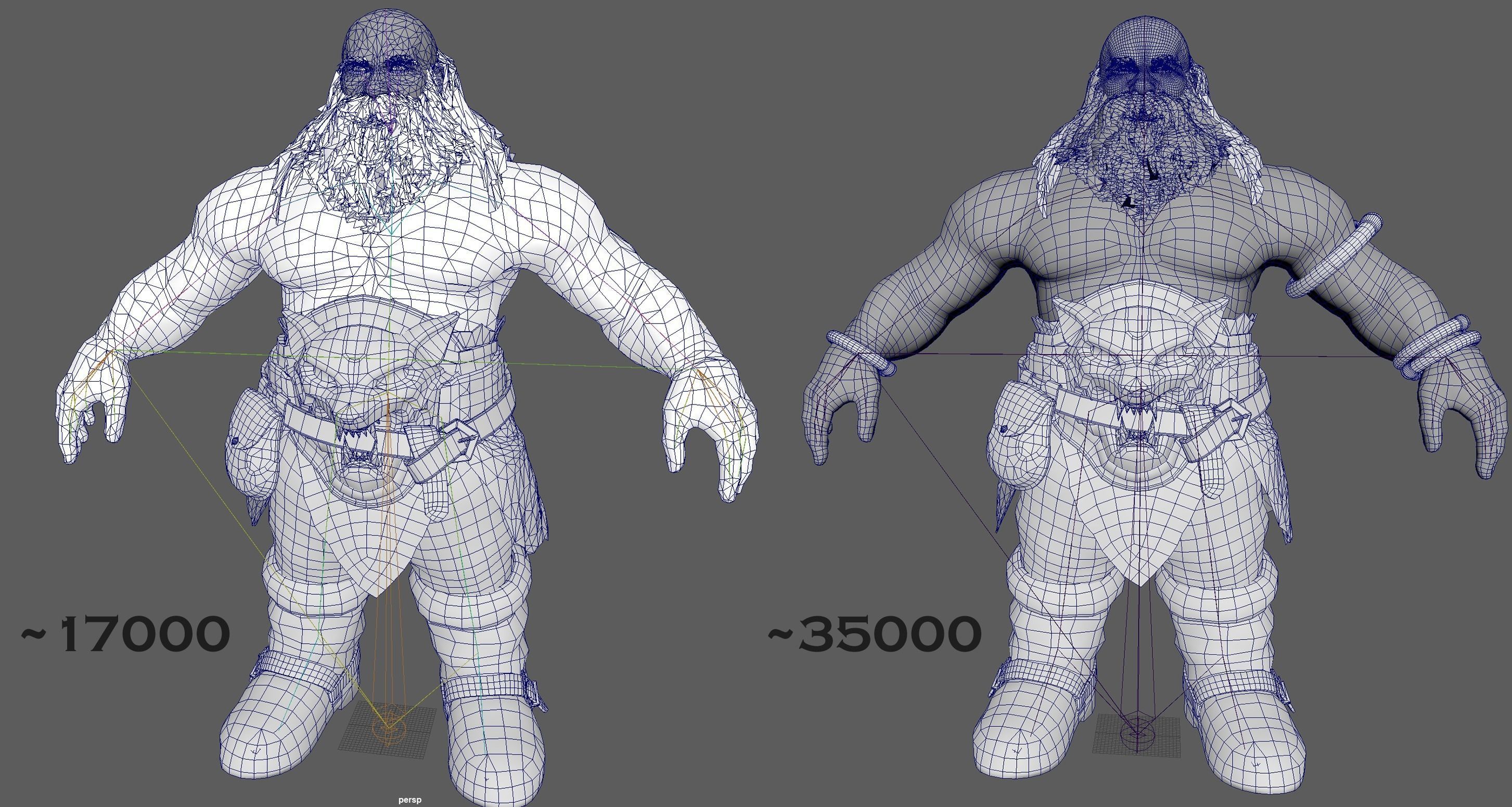 3D model Dwarf Game Ready Low-poly 3D model bearded man with beard VR ...