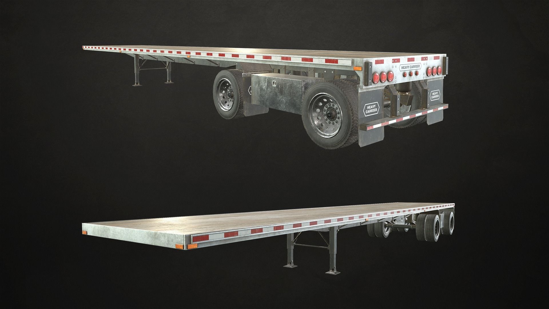 3D model Semi Trailer Flatbed VR / AR / low-poly | CGTrader