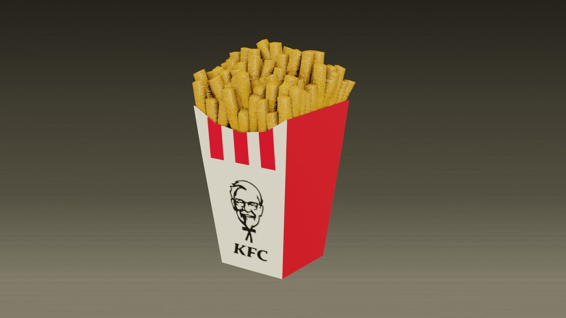 3D model KFC - Kentucky Fried Chicken - French fries - Low poly - 2021 ...