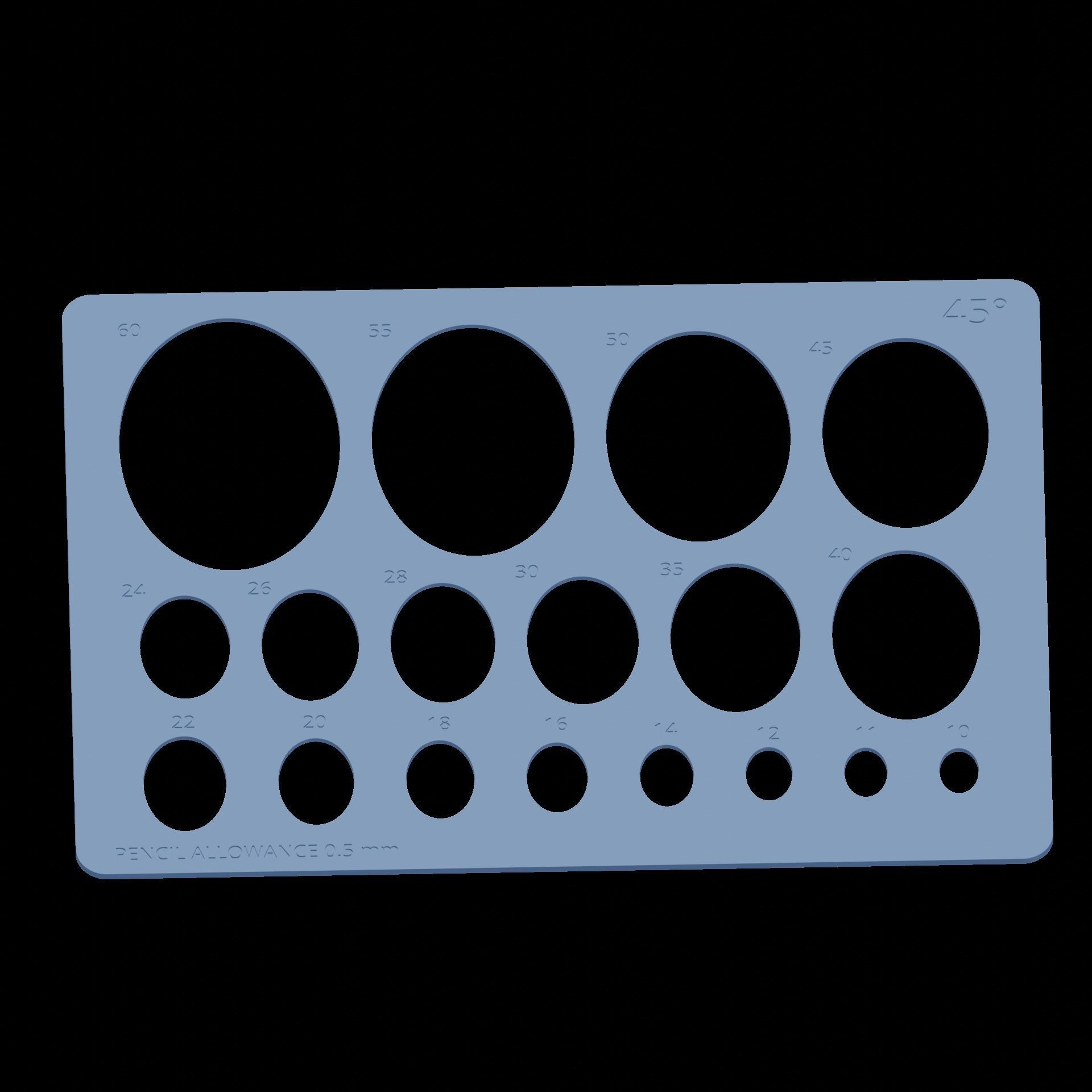 Ellipse Templates - Set of 4 free 3D model 3D printable | CGTrader