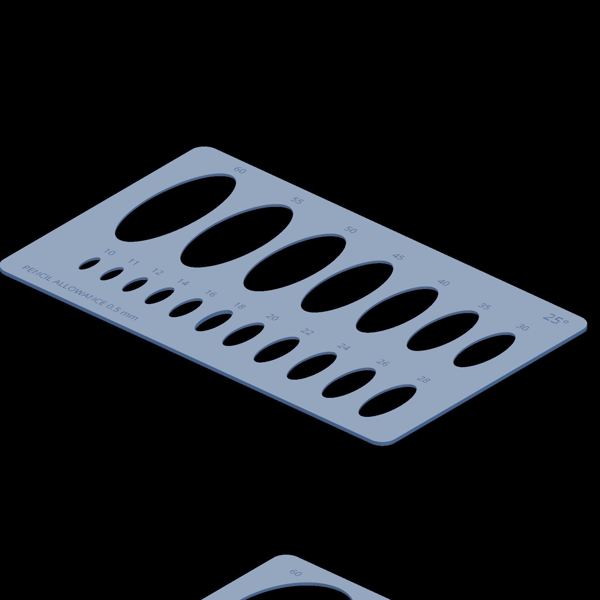 Ellipse Templates - Set of 4 free 3D model 3D printable | CGTrader