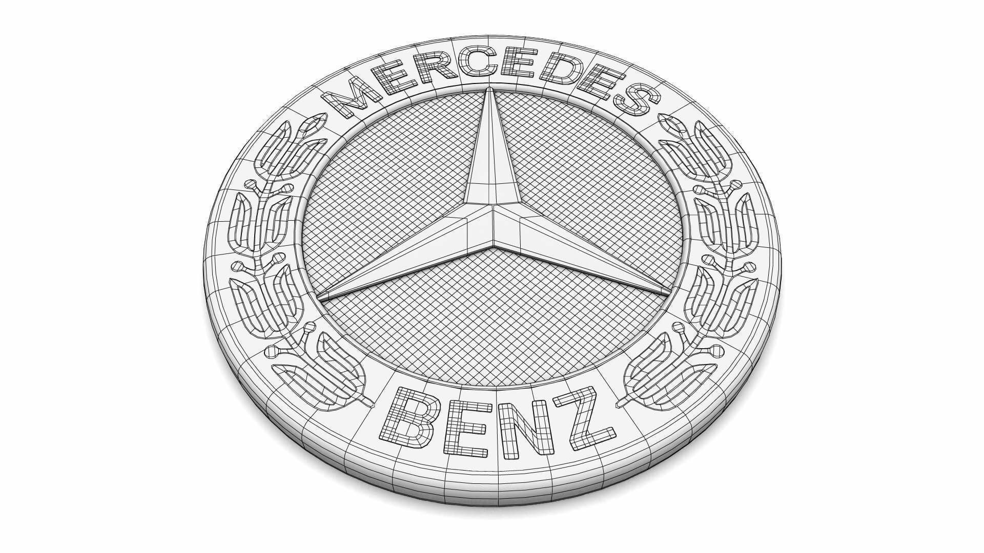 3D model Realistic Mercedes-Benz-Logo 3D Model logo of mercedes benz VR ...