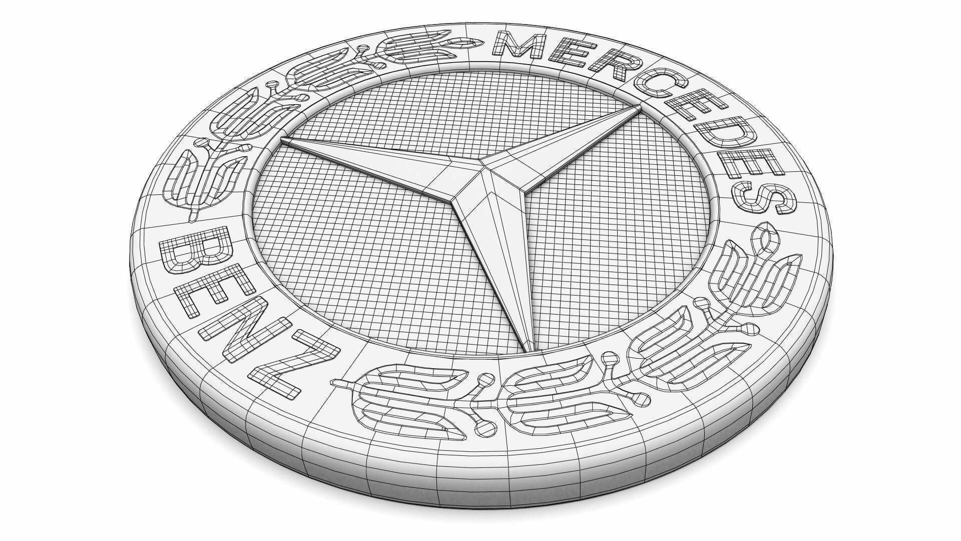 3D model Realistic Mercedes-Benz-Logo 3D Model logo of mercedes benz VR ...