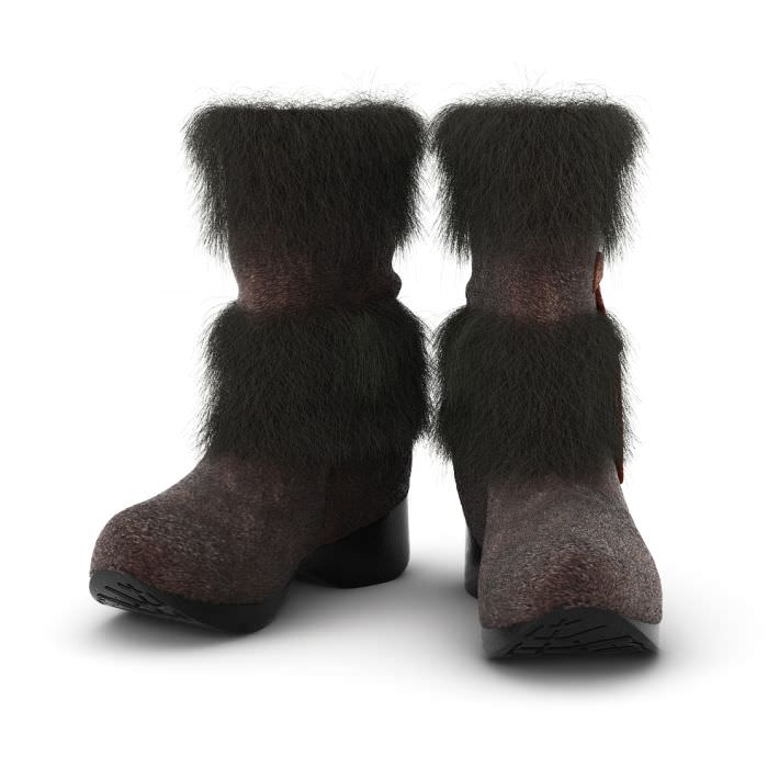 Boots Fur Covered 3D model | CGTrader