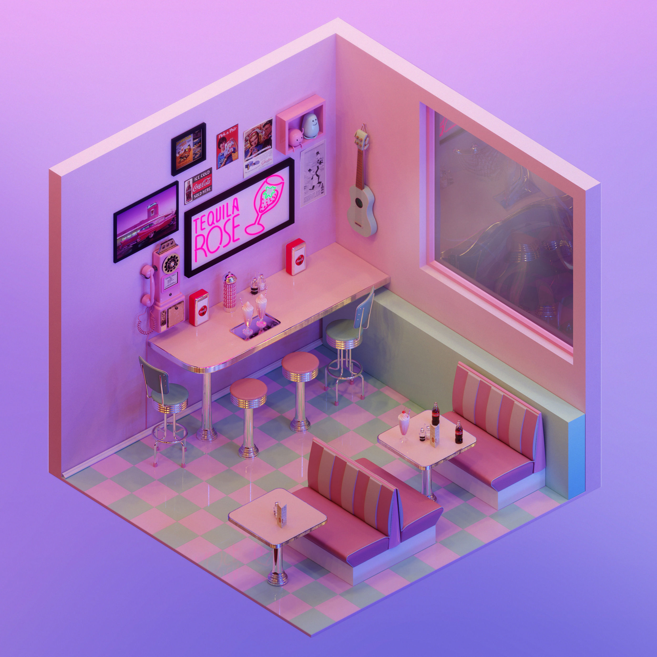 Retro Diner 3D model | CGTrader