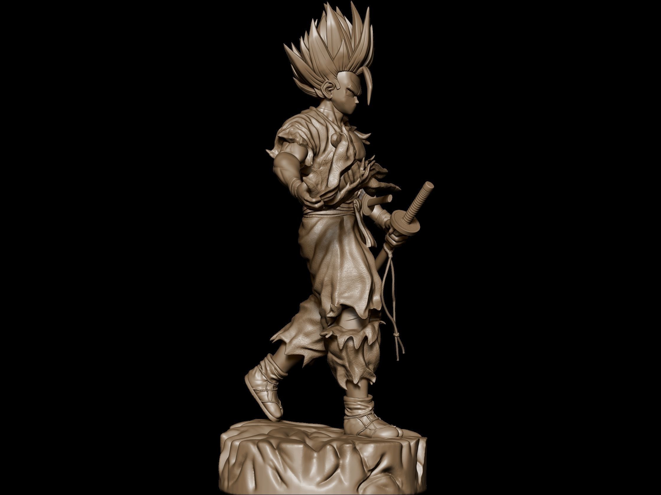 Gohan samurai 3D model 3D printable | CGTrader