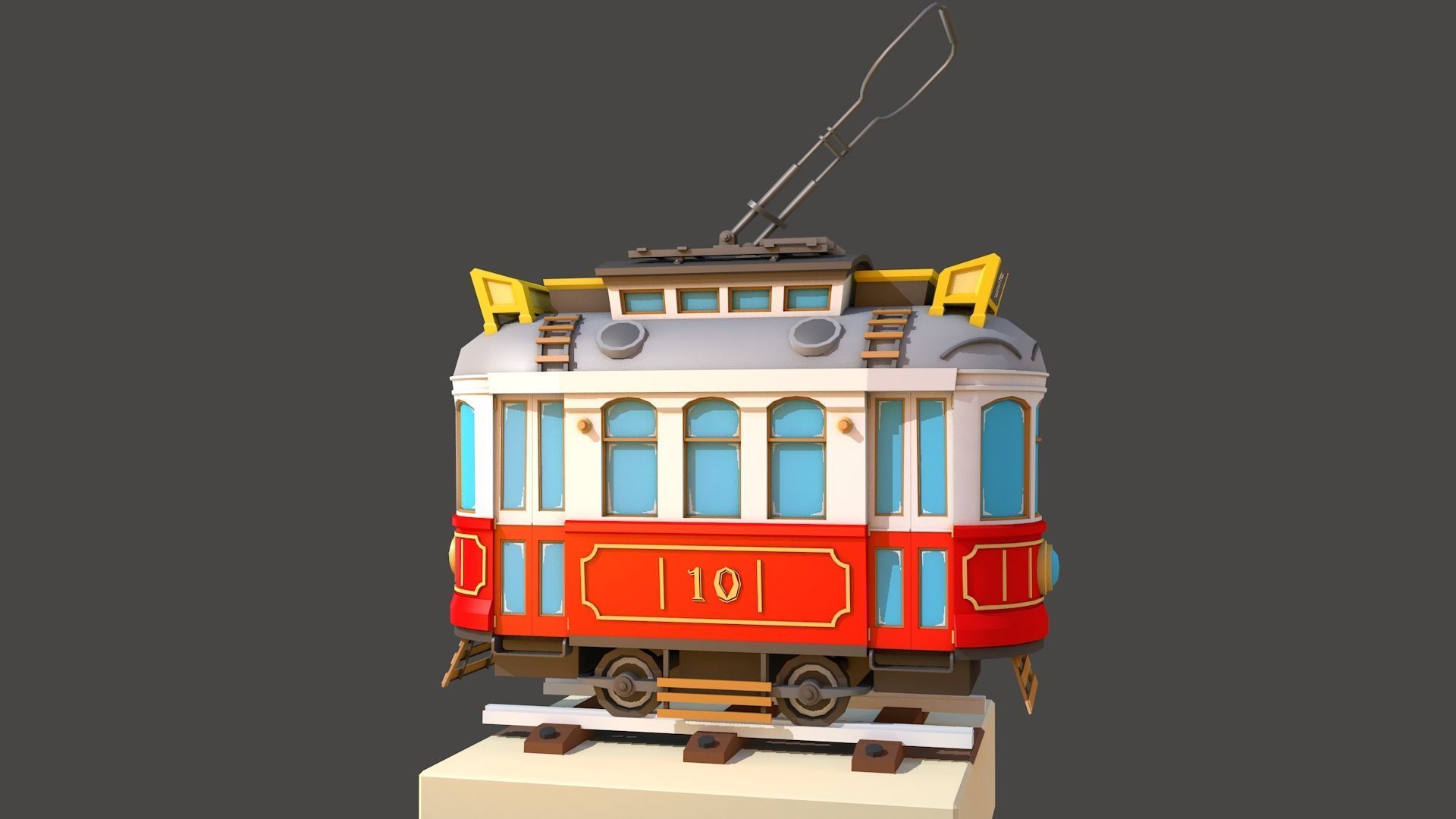 3D model Old City Tram VR / AR / low-poly | CGTrader