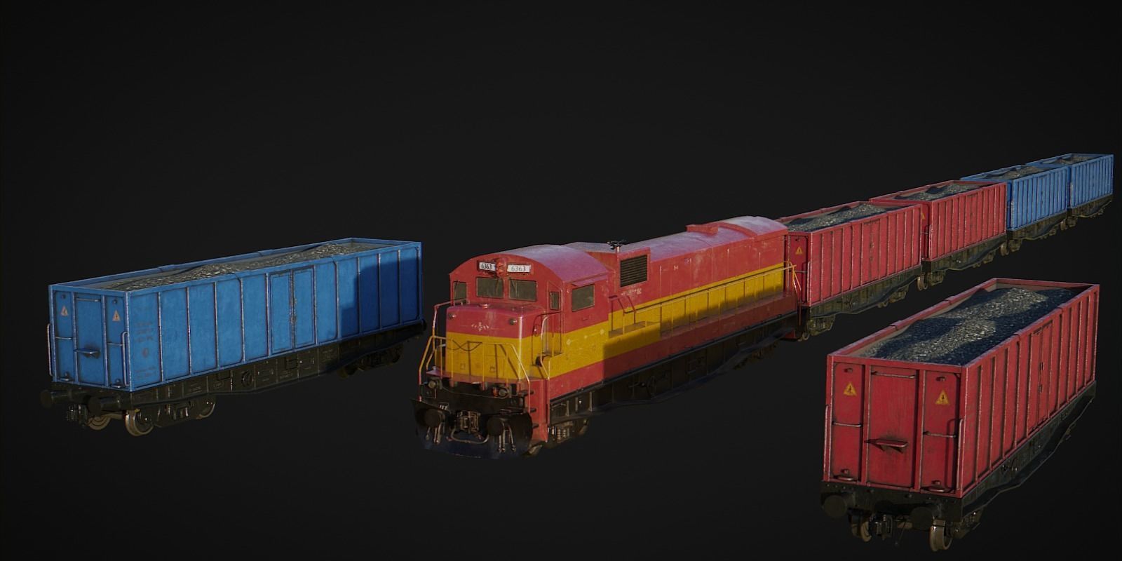 3D model Cargo Train VR / AR / low-poly | CGTrader