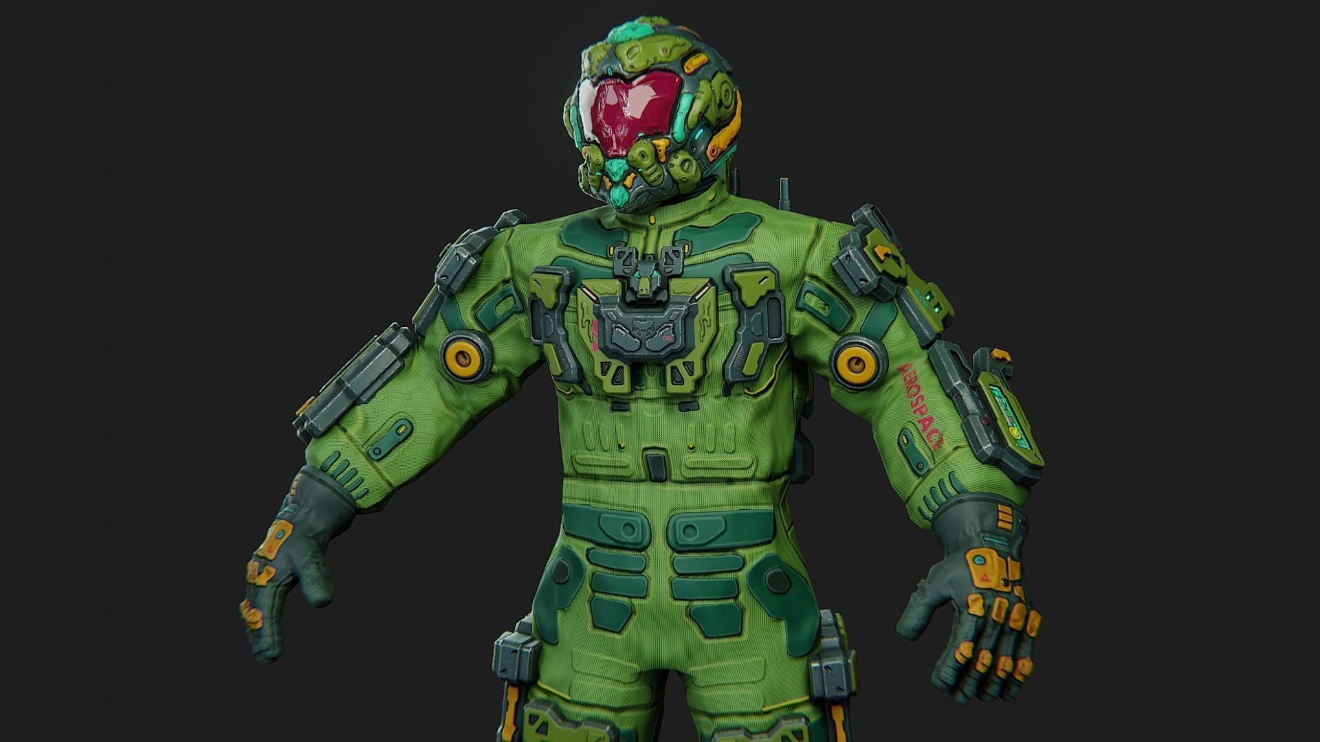 3D model Sci fi space suit character VR / AR / low-poly rigged | CGTrader